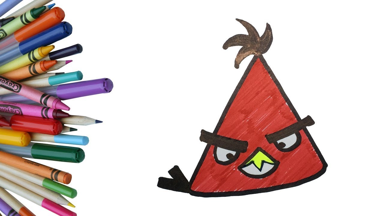 How to Draw Red Angry Bird for Kids | Red Angry Bird Drawing | Step By ...