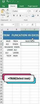 #excel #shorts #ytshorts #exceltips #exceltricks /trim funcation in excel - YouTube