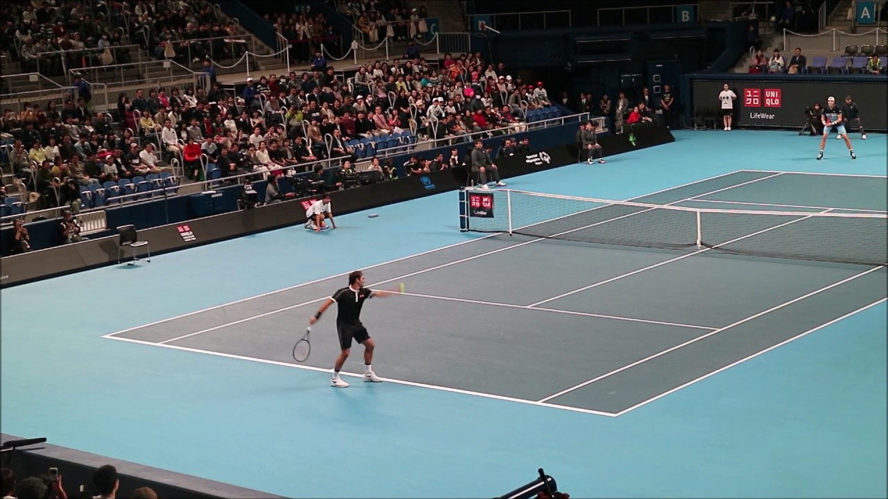 Roger Federer vs John Isner Tokyo Charity Match 2019 Part 1 - YouTube