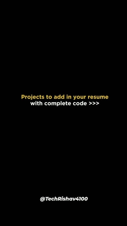 Resume projects #reels #shortsfeed #shorts #coding #motivation #fyp #Coder #mindset #viral # ...