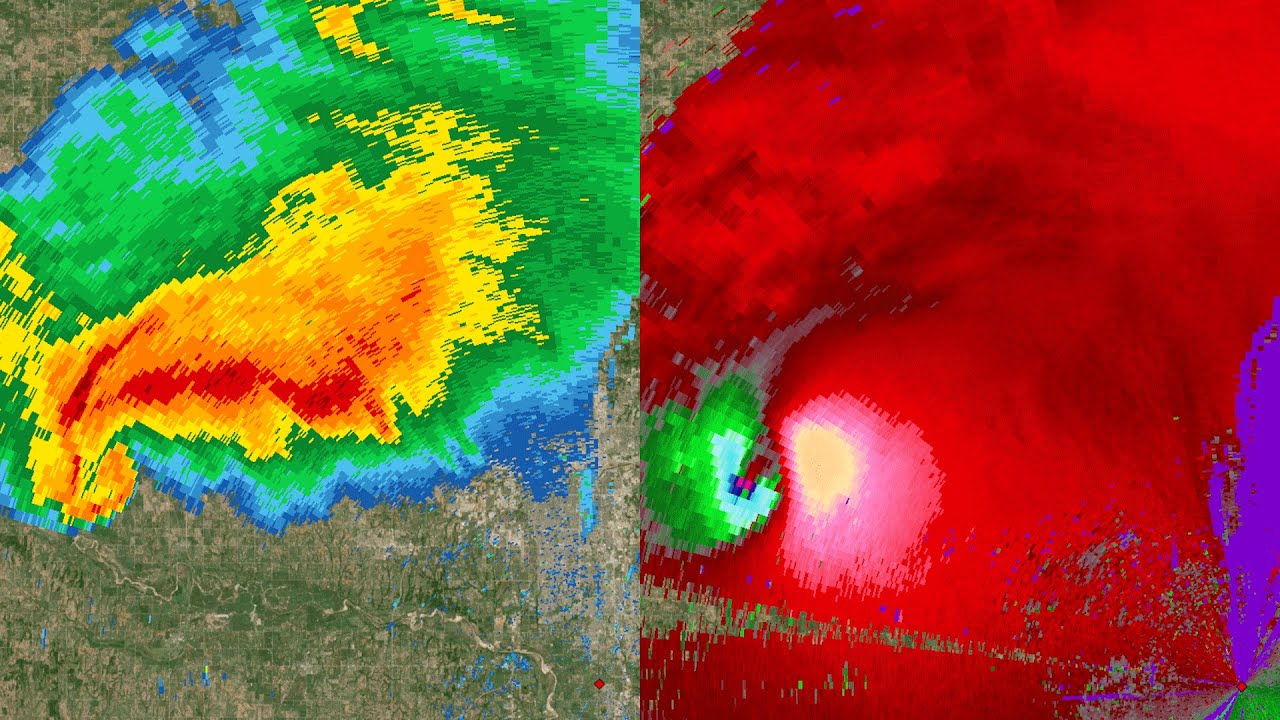 2013 El Reno, Oklahoma Tornado TDWR Radar Loop - YouTube