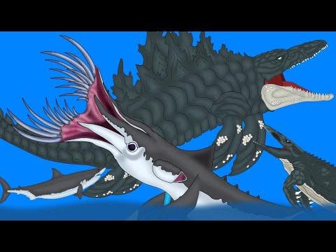 Squidshark VS Mosasaurus VS Mosazilla - YouTube