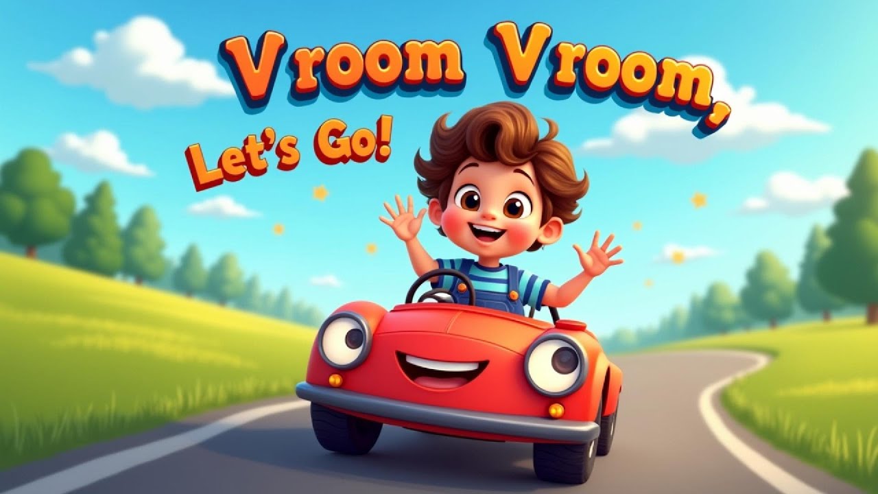 Vroom Vroom, Let's Go! 🚗🎶 | Fun Animated Nursery Rhyme for Kids - YouTube