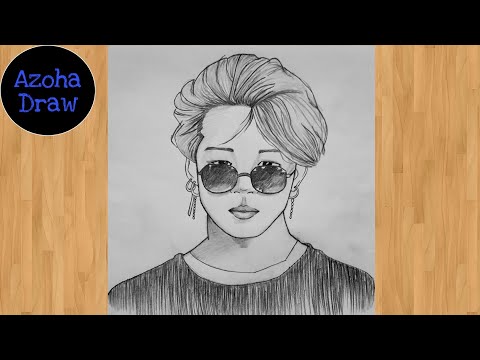 How to draw Jimin from BTS /step by step/drawing in pencil