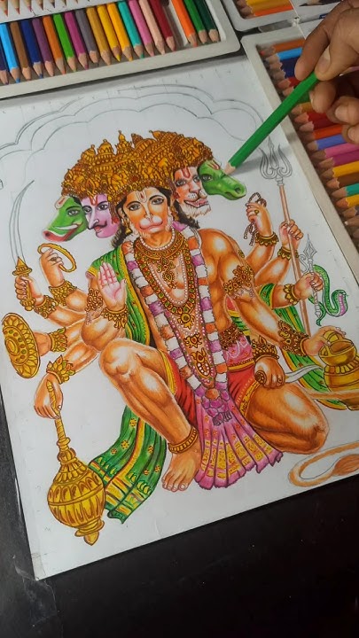 Panchmukhi Hanuman Ji Drawing, #shorts #hanuman #drawing #ram - YouTube