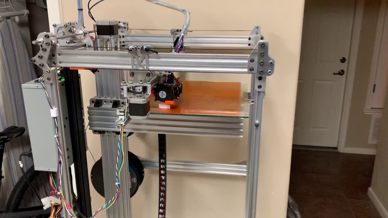 Walk around of my custom built 3D printer - YouTube