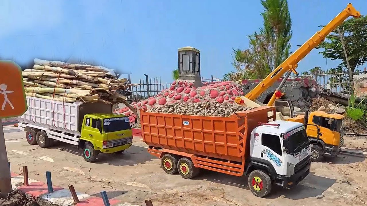 Muatan Berat Mobil Truk RC Tronton Fuso 220Ps, Hino FM Full Oleng Muat ...