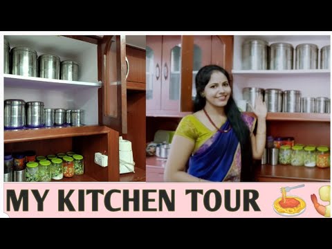MY KITCHEN TOUR IN TELUGU||KITCHEN ORGANIZATION IDEAS||SMALL KITCHEN ...