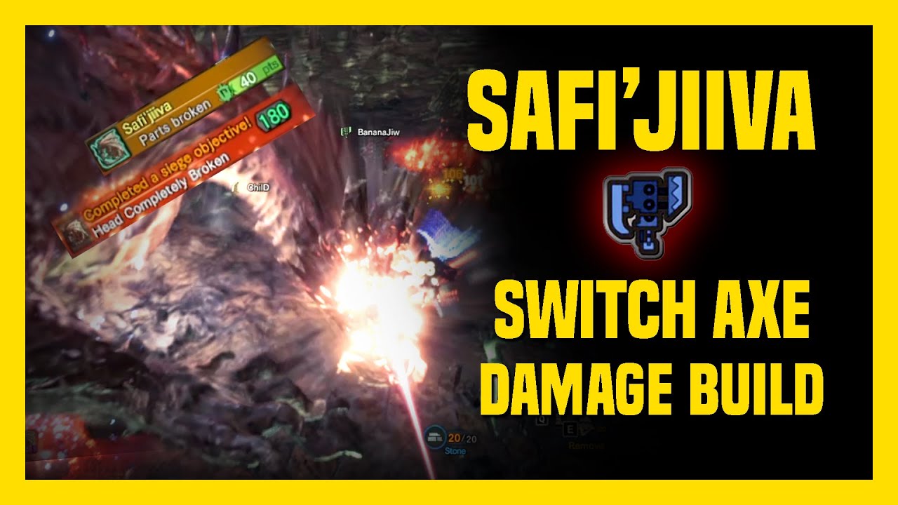 SAFI'JIIVA w SWITCH AXE ZERO SUM DISCHARGE DAMAGE BUILD SET | MHW I ...