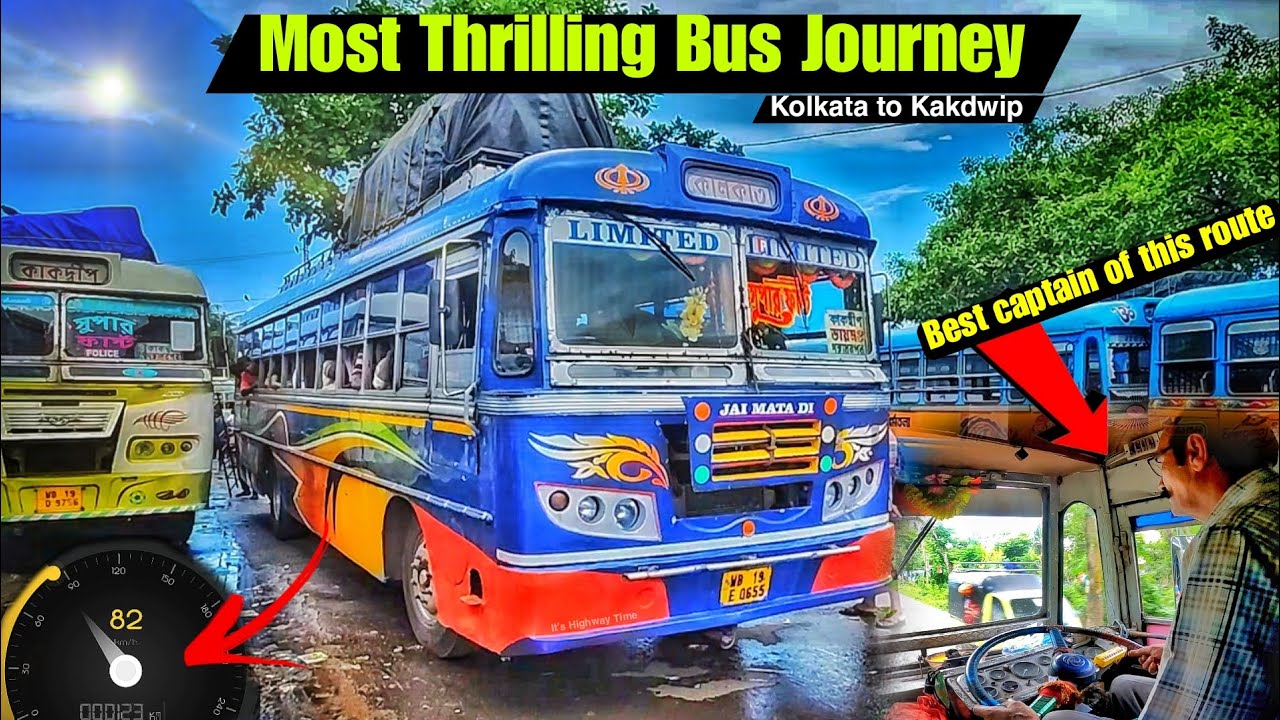 Kolkata to Kakdwip | Akash Superfast | Thrilling bus driving | Highly ...