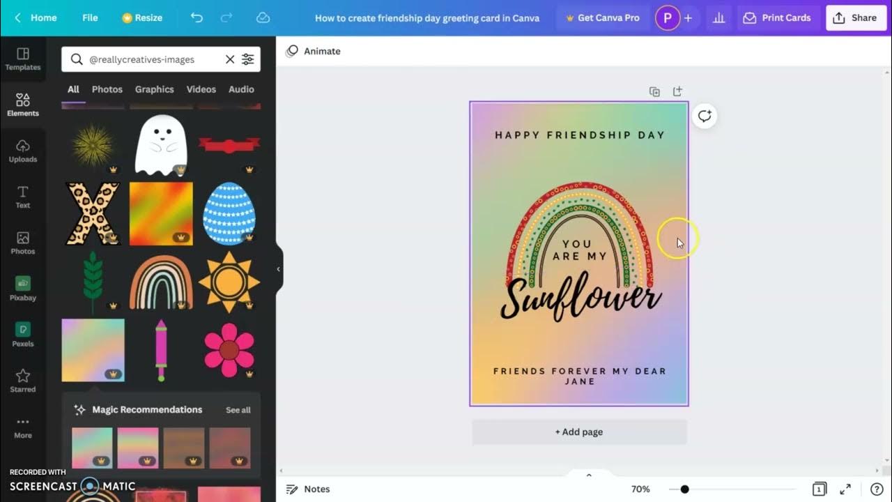 How to create friendship day greeting card in Canva | How to make a ...