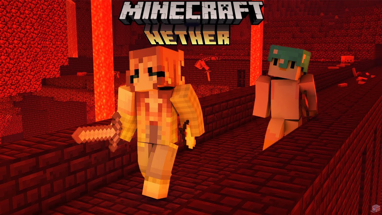 Building NETHER in MINECRAFT!! #minecraft #girl - YouTube
