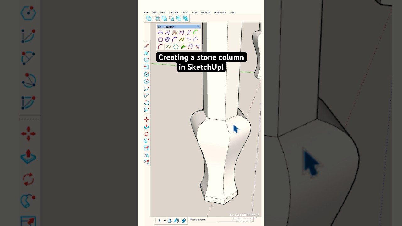 Creating a stone column in SketchUp using the BZ toolbar plugin! # ...