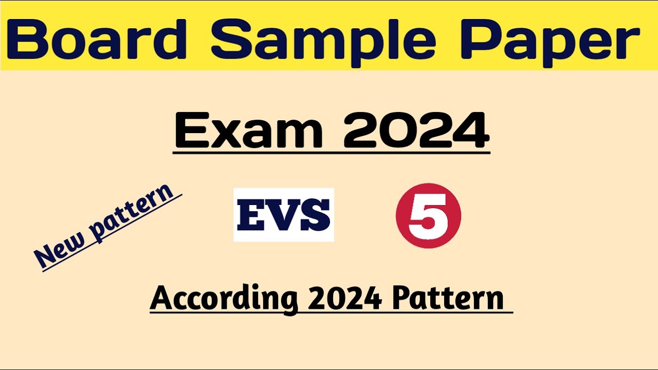 Board Exam sample Paper 2024 // EVS // RBSE // Class 5th - YouTube