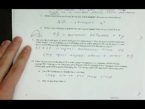 Physics 1 - 2D Motion - Lab 1: Projectile Motion Simulation (#6-10 ...