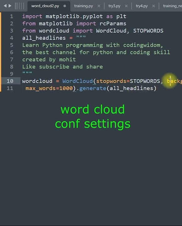 Python Word Cloud Creation By Python Python Pythonprogramming Coding Interview Wordcloud