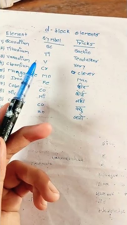 Trick to learn d-block elements useful for MHT-CET 👈👈 - YouTube
