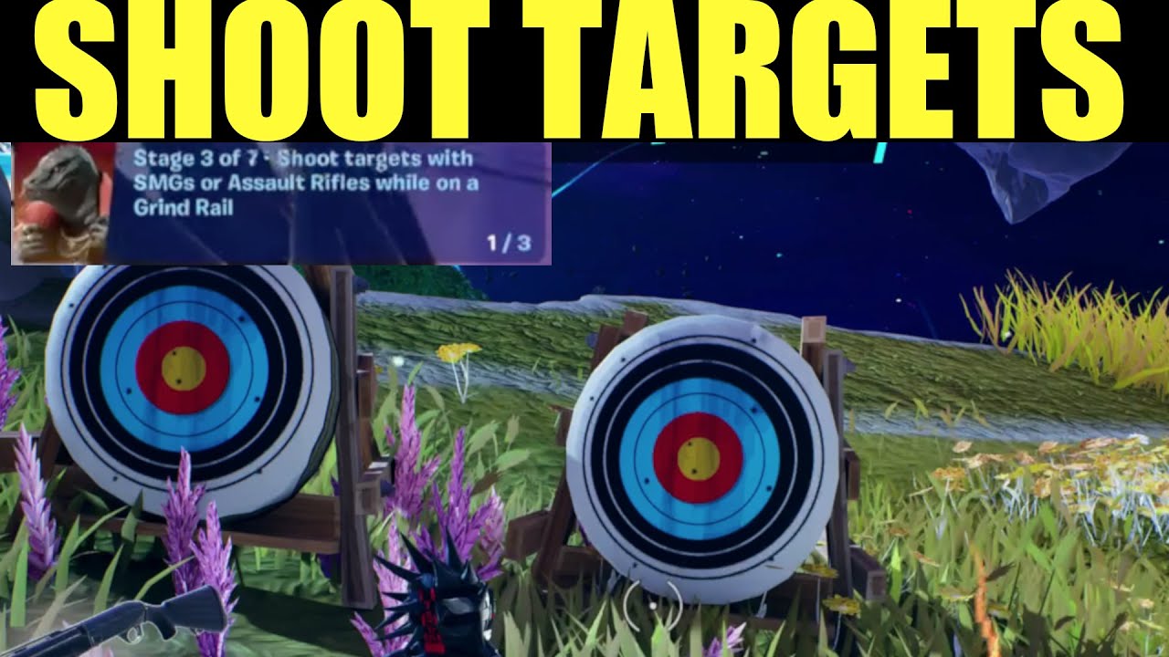 shoot targets with smg or assault rifle while on a grind rail ...