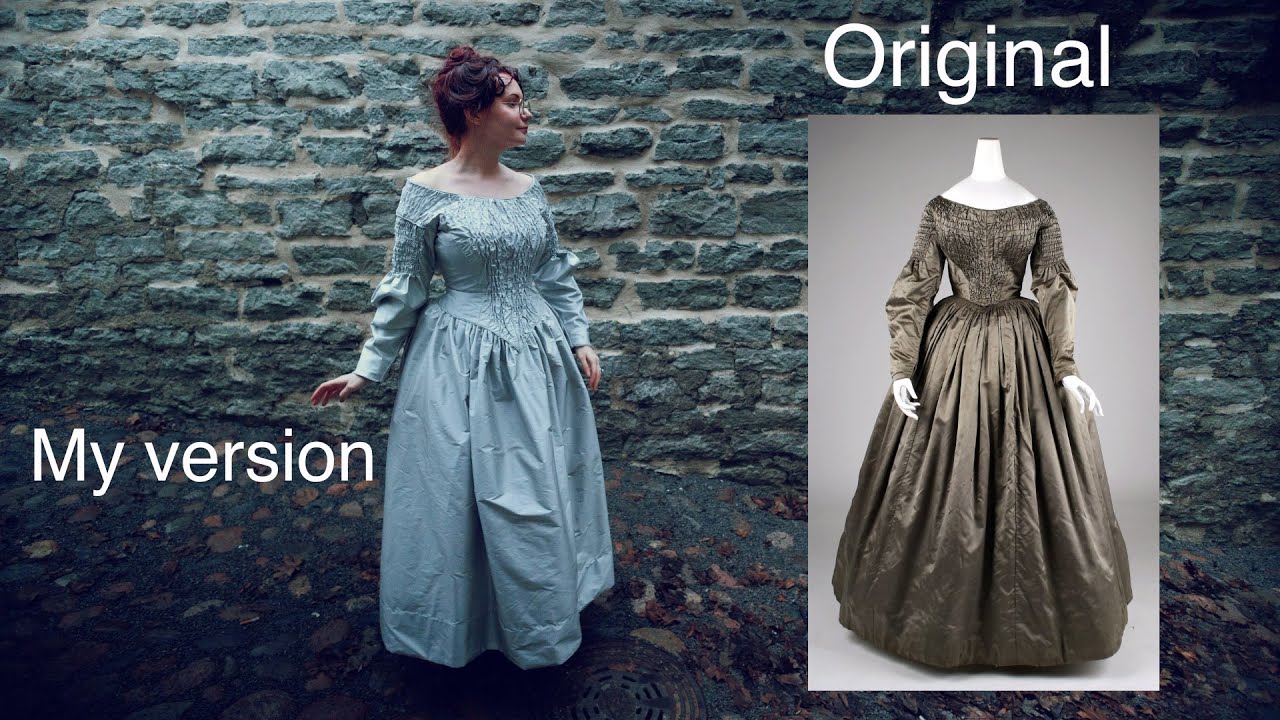Romantic era fashion- let's make a 1837-42 dress - YouTube