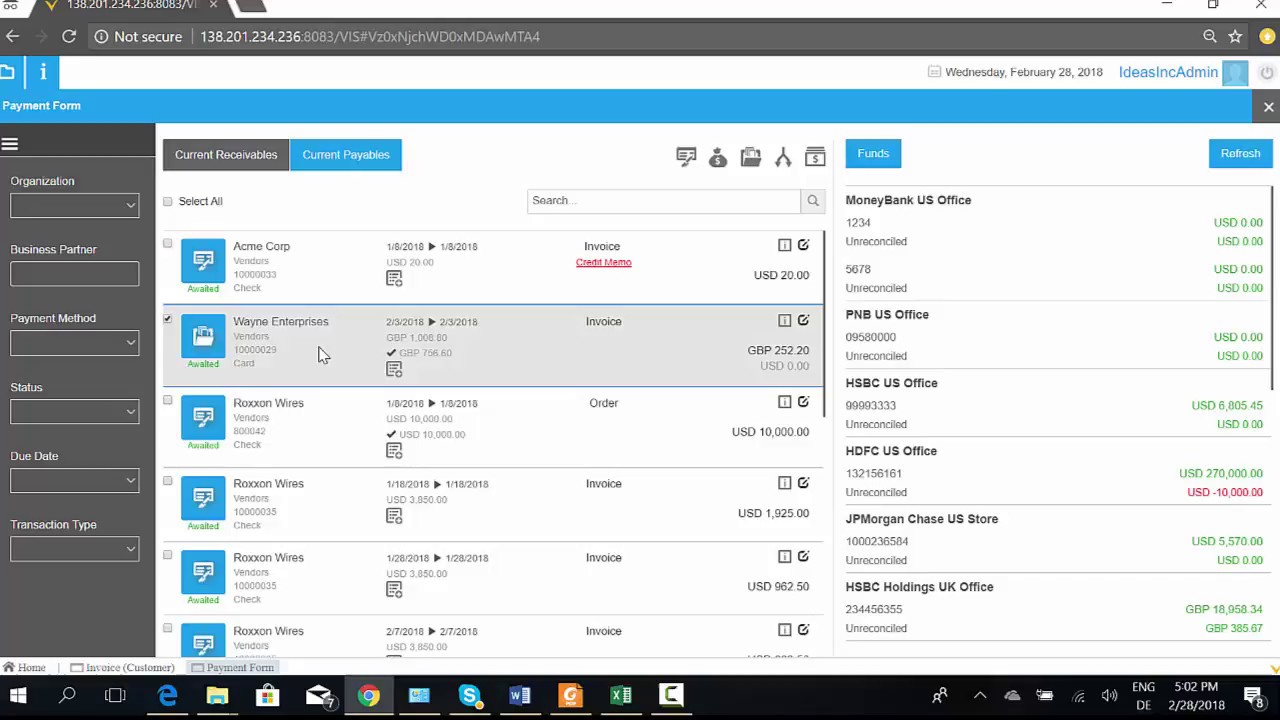 Accounts Receivables (AR) and Accounts Payable (AP) Demo | VIENNA Advantage Open Source ERP/CRM ...