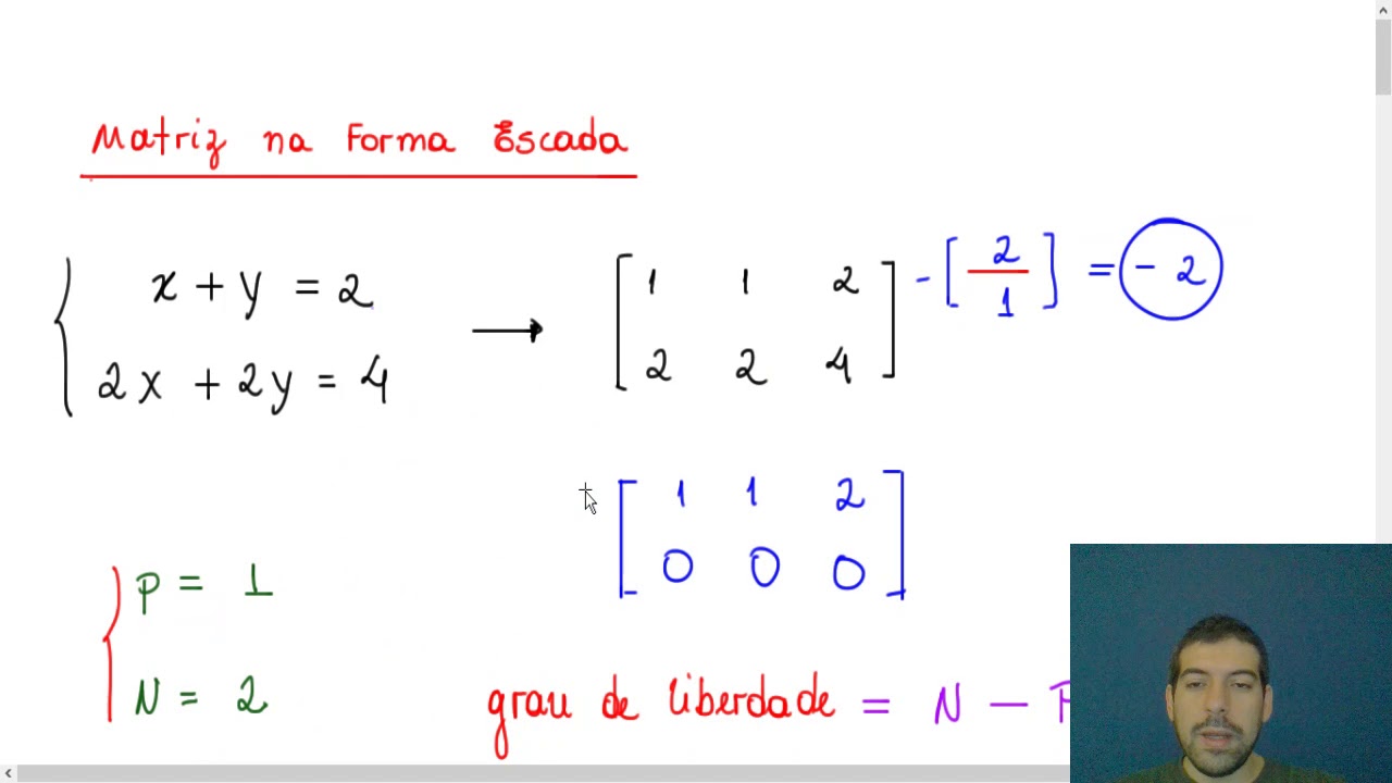 Matriz Escada, Posto, Nulidade e Grau de Liberdade de Sistemas Lineares ...