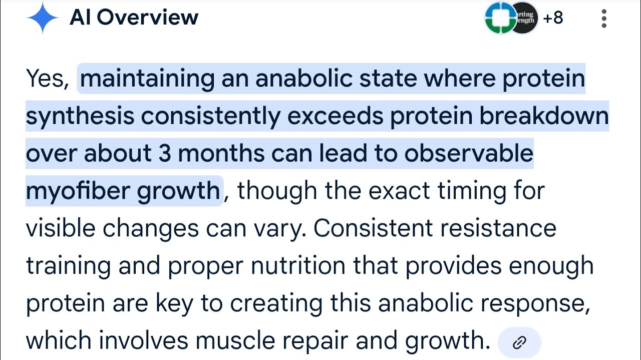 Anabolic state protein synthesis exceeds over about 3 months leads To ...