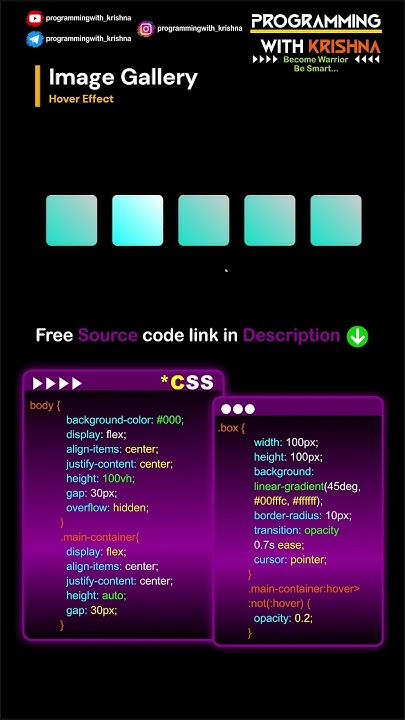 Image Gallery Html Css Js Programmingwithkrishna Html Css Cssanimation Js Javatutorial