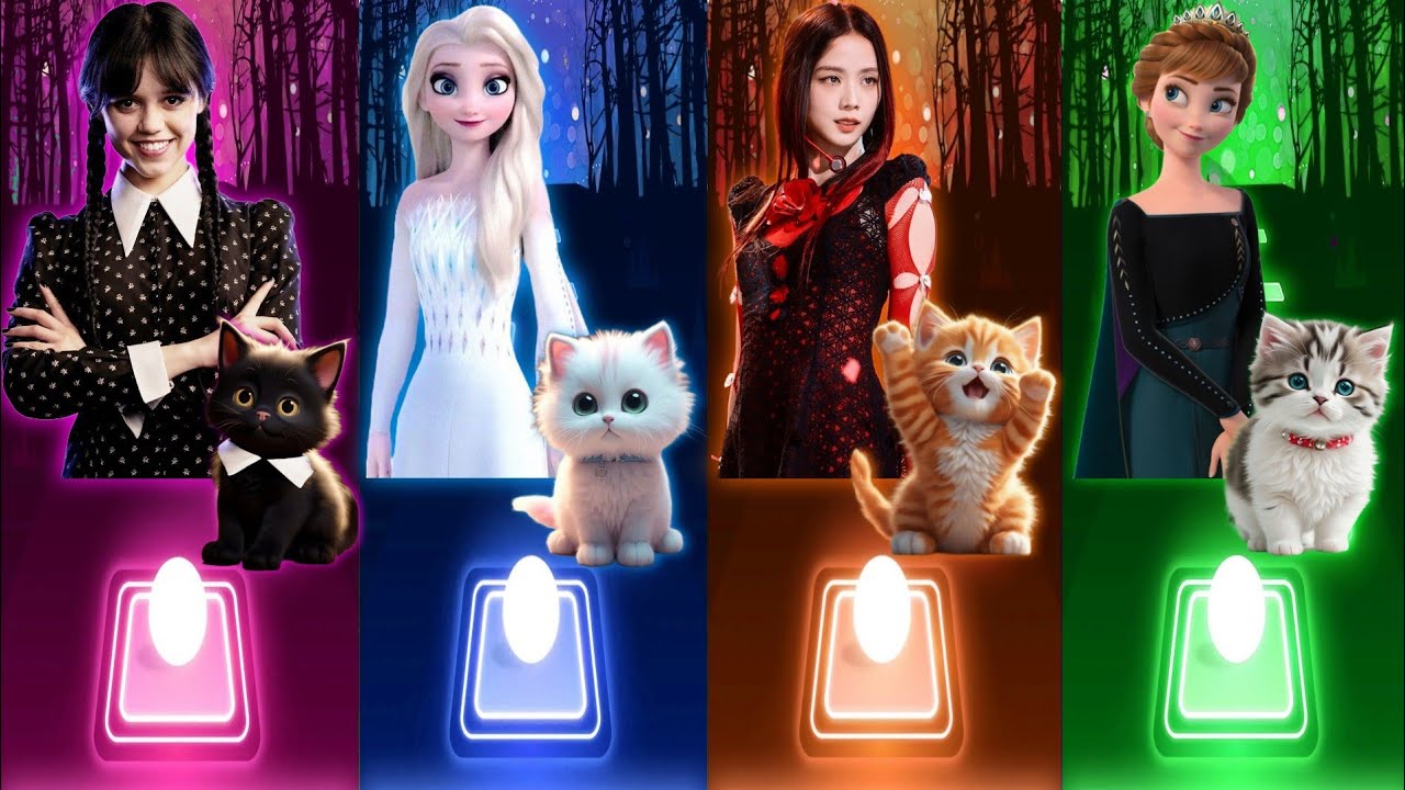 Cute Cat Songs | Wednesday Bloody Mary | Elsa Believer | Jisoo Flower ...