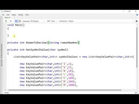 How to convert roman numbers to decimals in C# program - YouTube