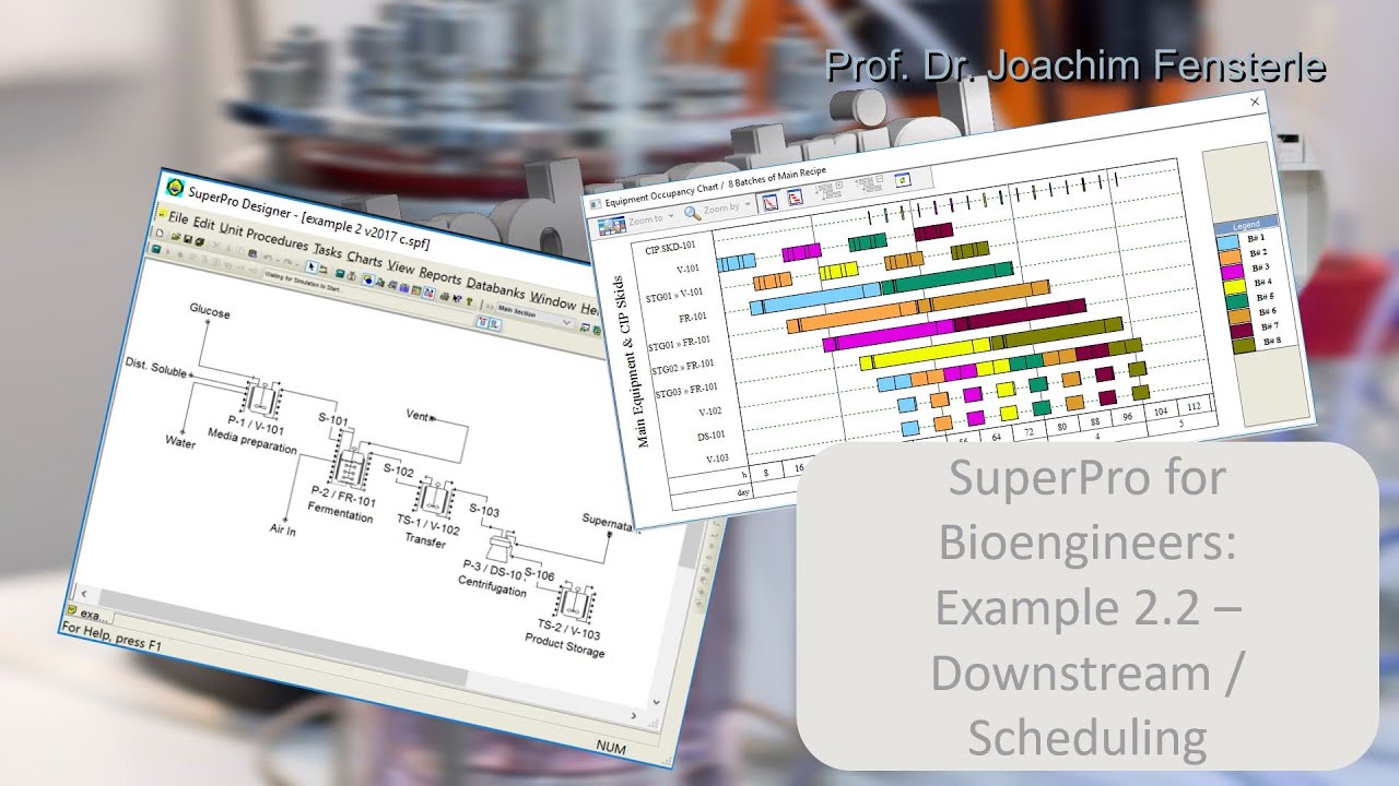 SuperPro for Bioengineers - Example 2-2, downstream section ...