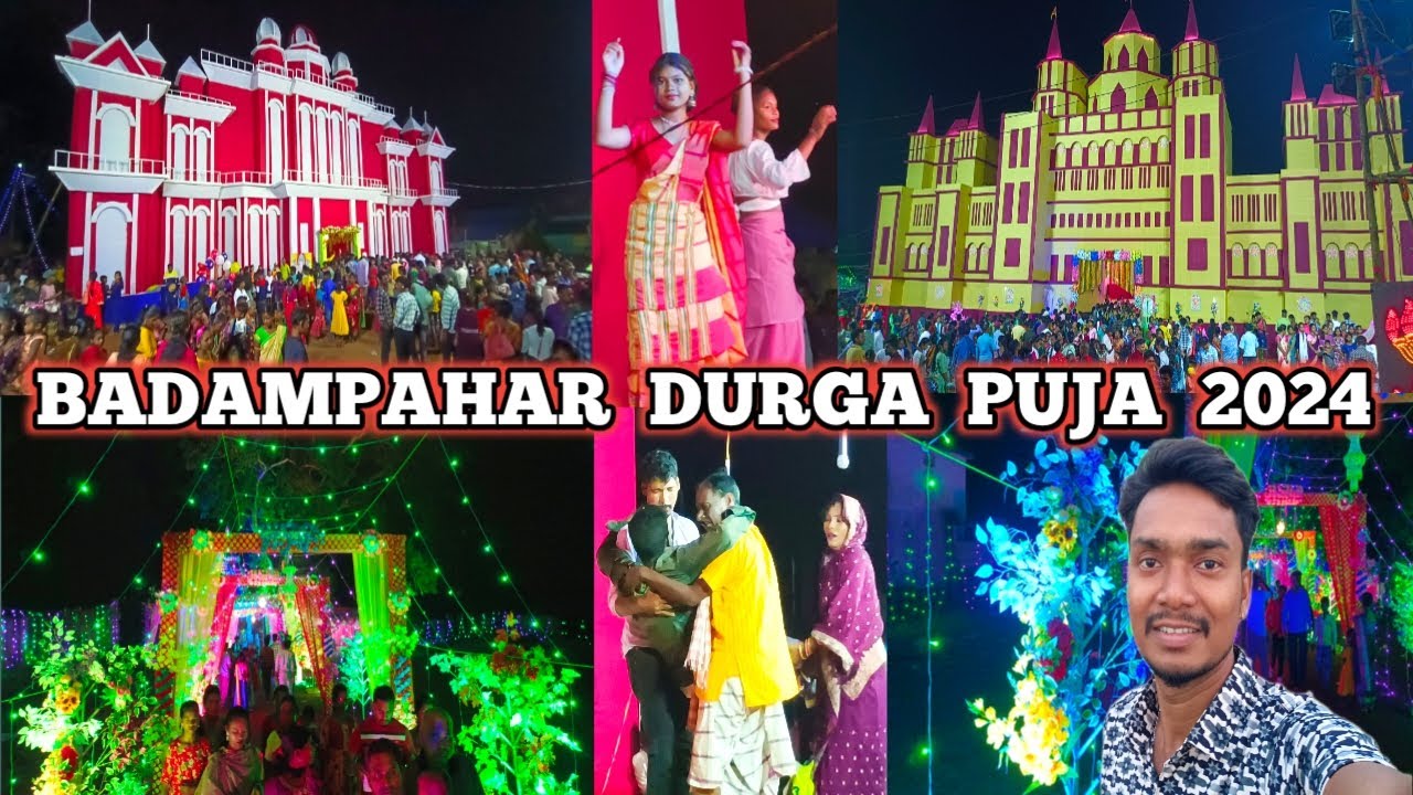 Badampahar Durga Puja 2024 || Badampahar Mina Bazar || Shraban Hembram ...