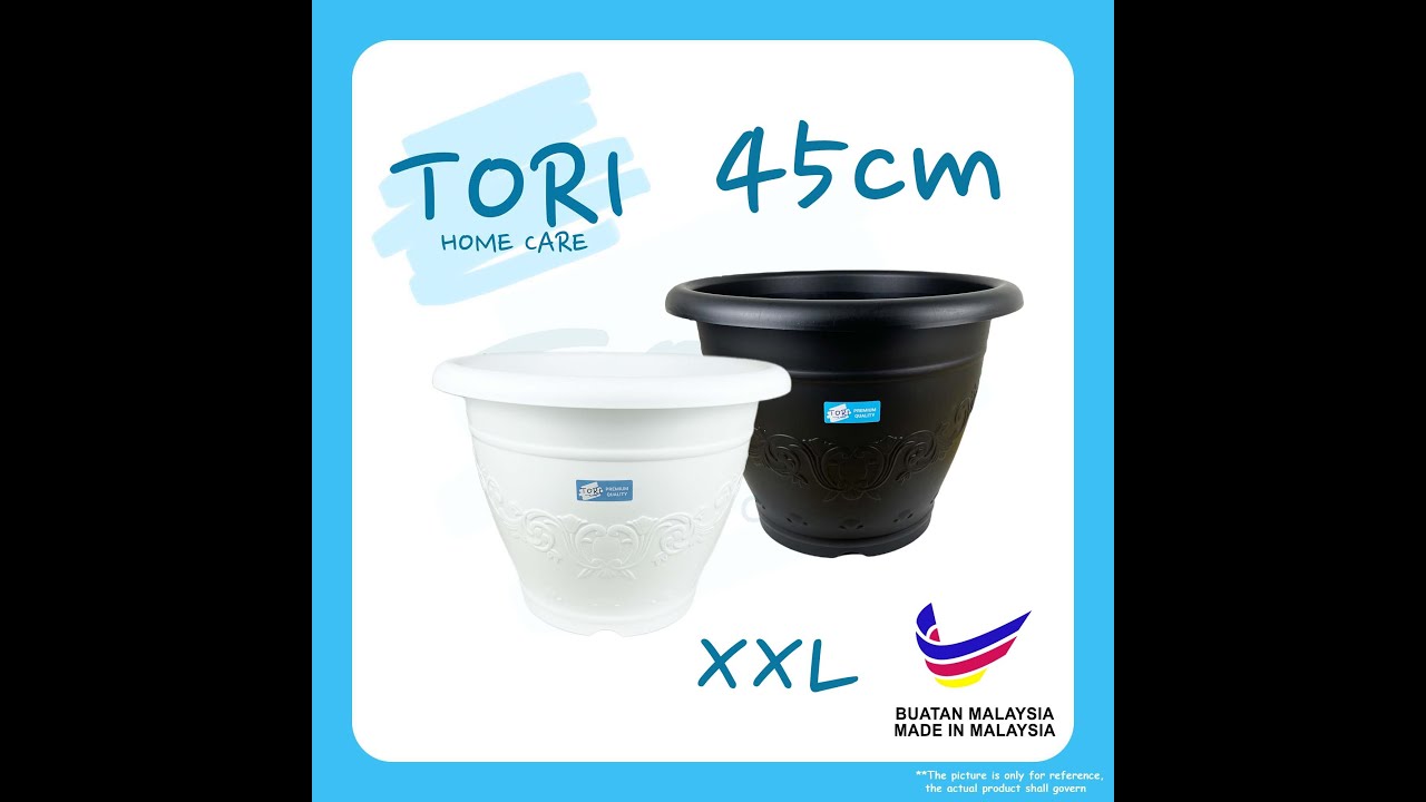 TORI HOME 45cm Big Flower Pot XXL | Large Flower Pot | Pasu Bunga besar ...