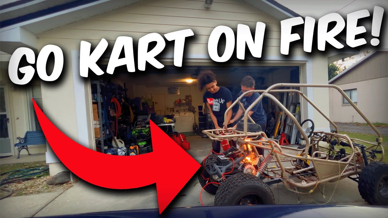 We're idiots! *Go kart on FIRE* - YouTube