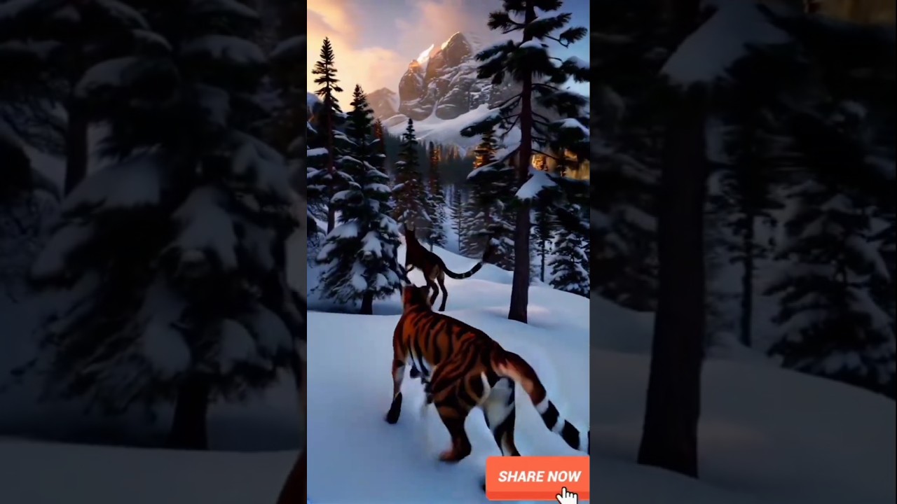 "Tigers with Horns in the Snowy Peaks!" #new #animals #reels #natur # ...