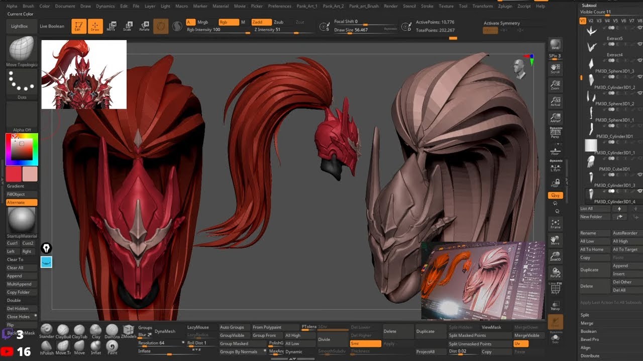 Solo Leveling: Igris character sculpting in zbrush PART-1 Helmet and ...