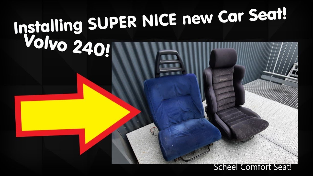SUPER CLEAN Scheel car seat installation Volvo 240! - YouTube