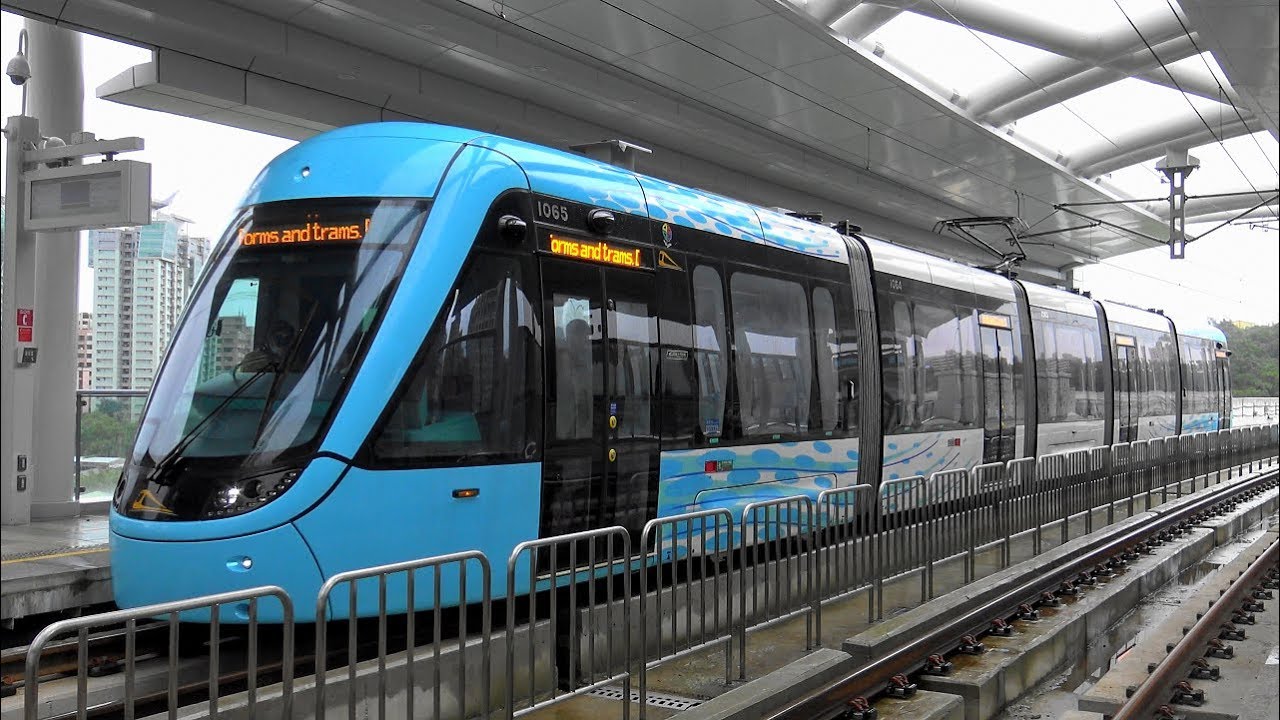 【4K】新北メトロ(新北捷運) 淡海ライトレール(淡海LRT)1000型軽軌車両(ABB製IGBT-VVVF)到着・発車シーン集 緑山線 竿蓁 ...
