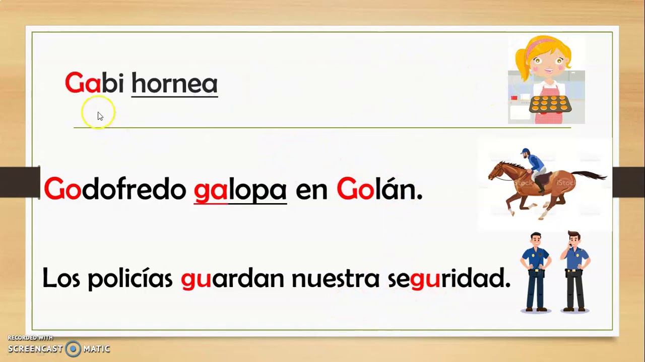 Oraciones palabras con g - YouTube