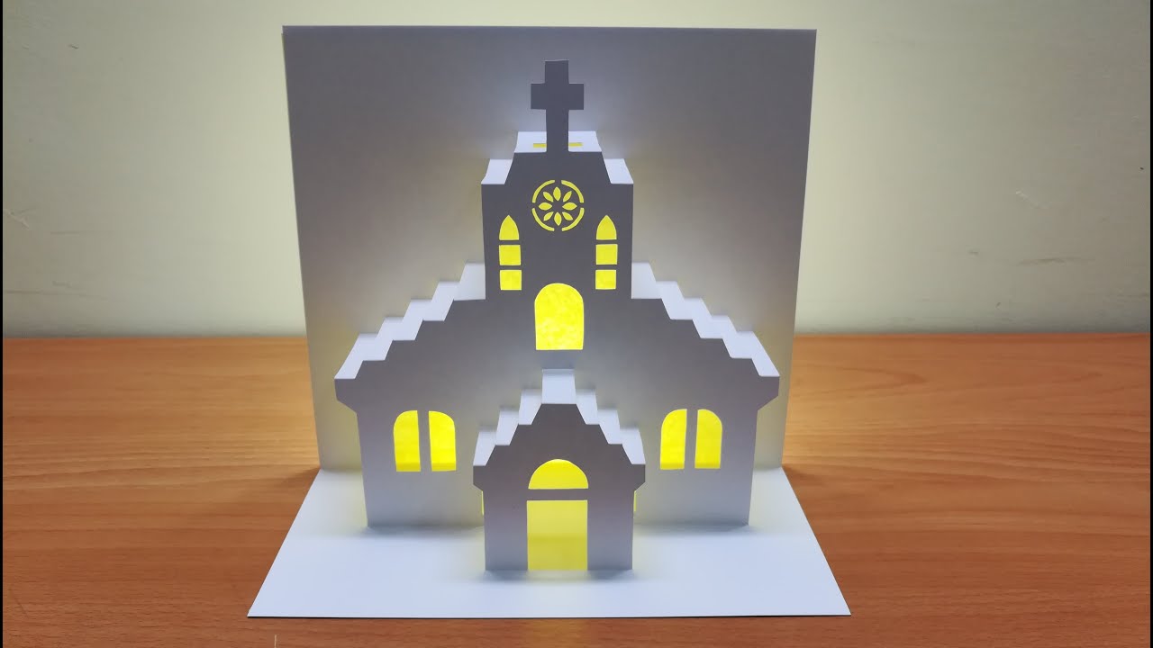 Church Card｜Origami｜Paper Art｜Pop Up Design｜Paper Craft｜Kirigami｜教堂彈出卡片 ...