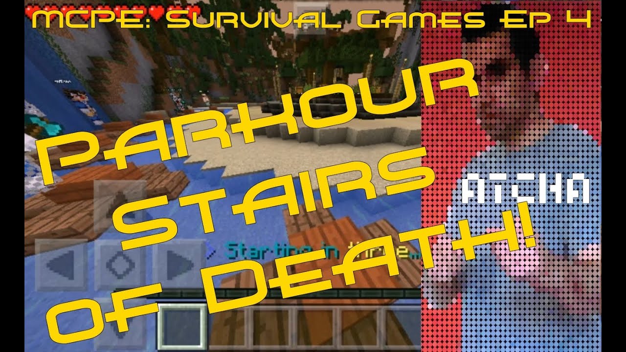 Minecraft PE: Survival Games EP 4 Parkour Stairs Of Death - YouTube