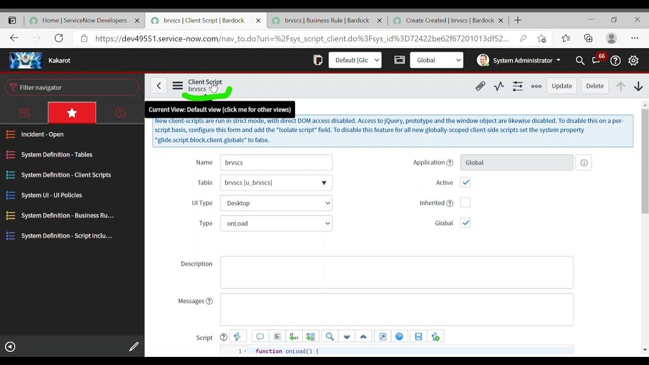 Display Business rule vs onLoad Client Script - YouTube