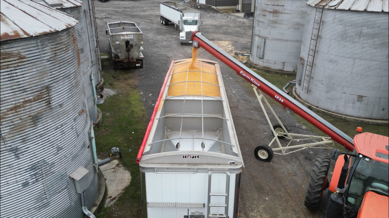 Hauling off last years corn crop! - YouTube