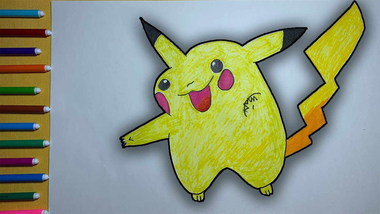 drawing pikachu pokemon : how to draw pikachu pokemon easy & step by ...