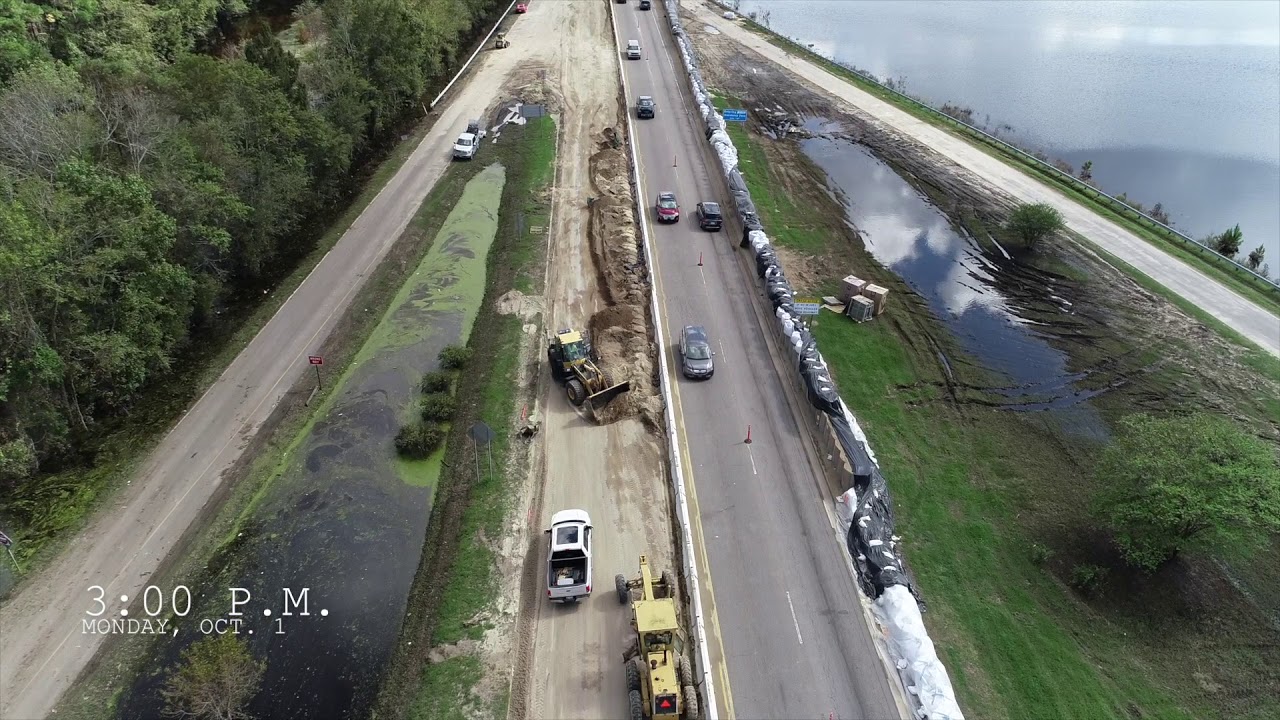 U.S. 501 Bypass Flood Barrier Deconstruction, Oct. 1 - Drone Footage ...