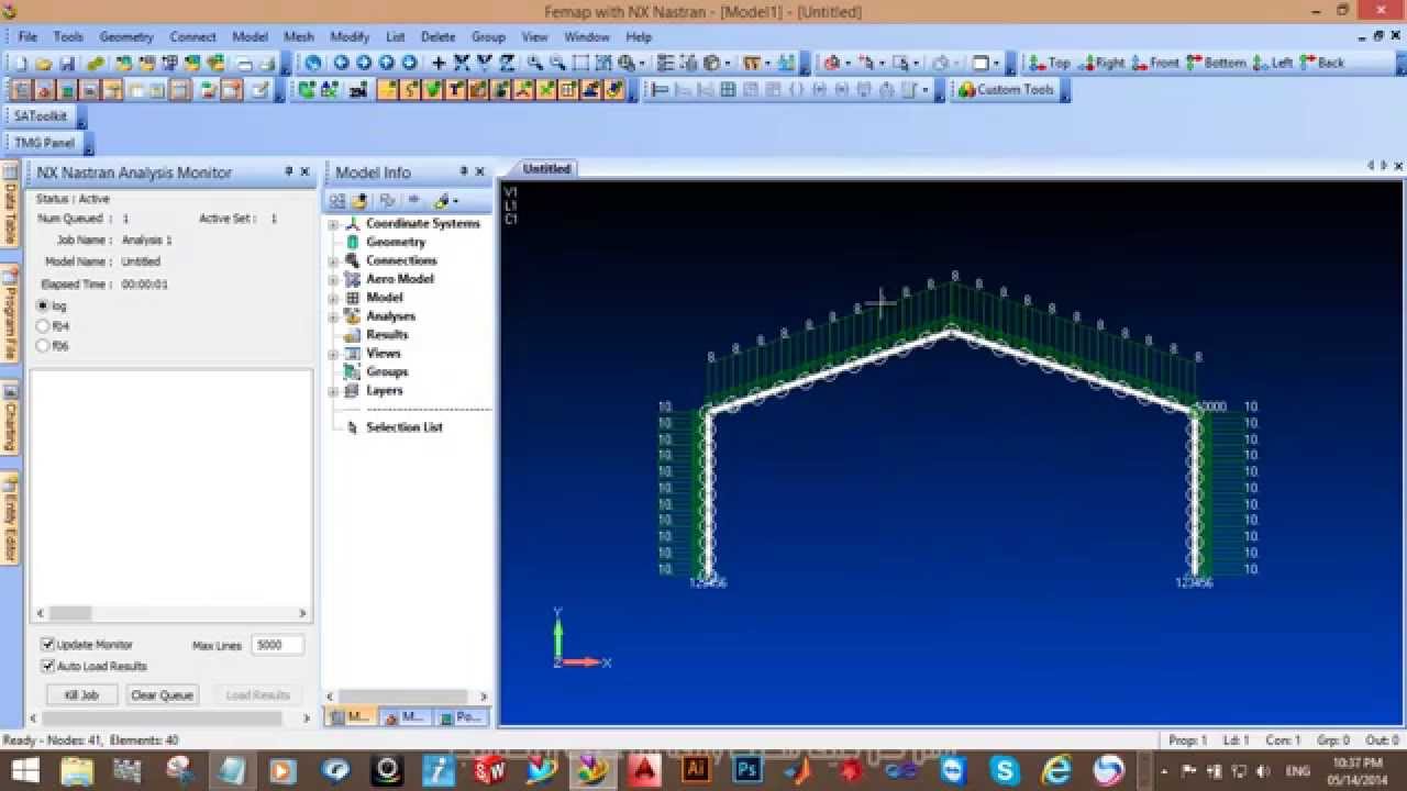 Femap Tutorial 2: Plane Frame Analysis - YouTube