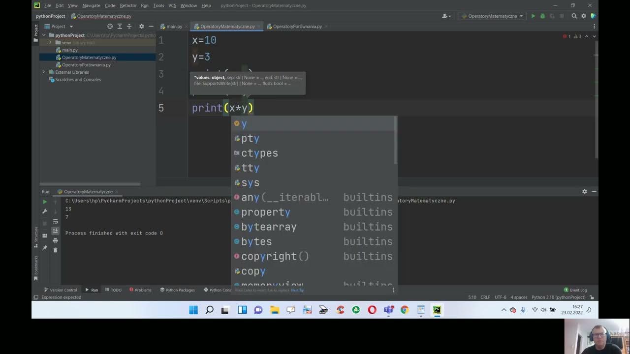 Podstawy pracy w środowisku Python ( Operatory matematyczne) - część II ...