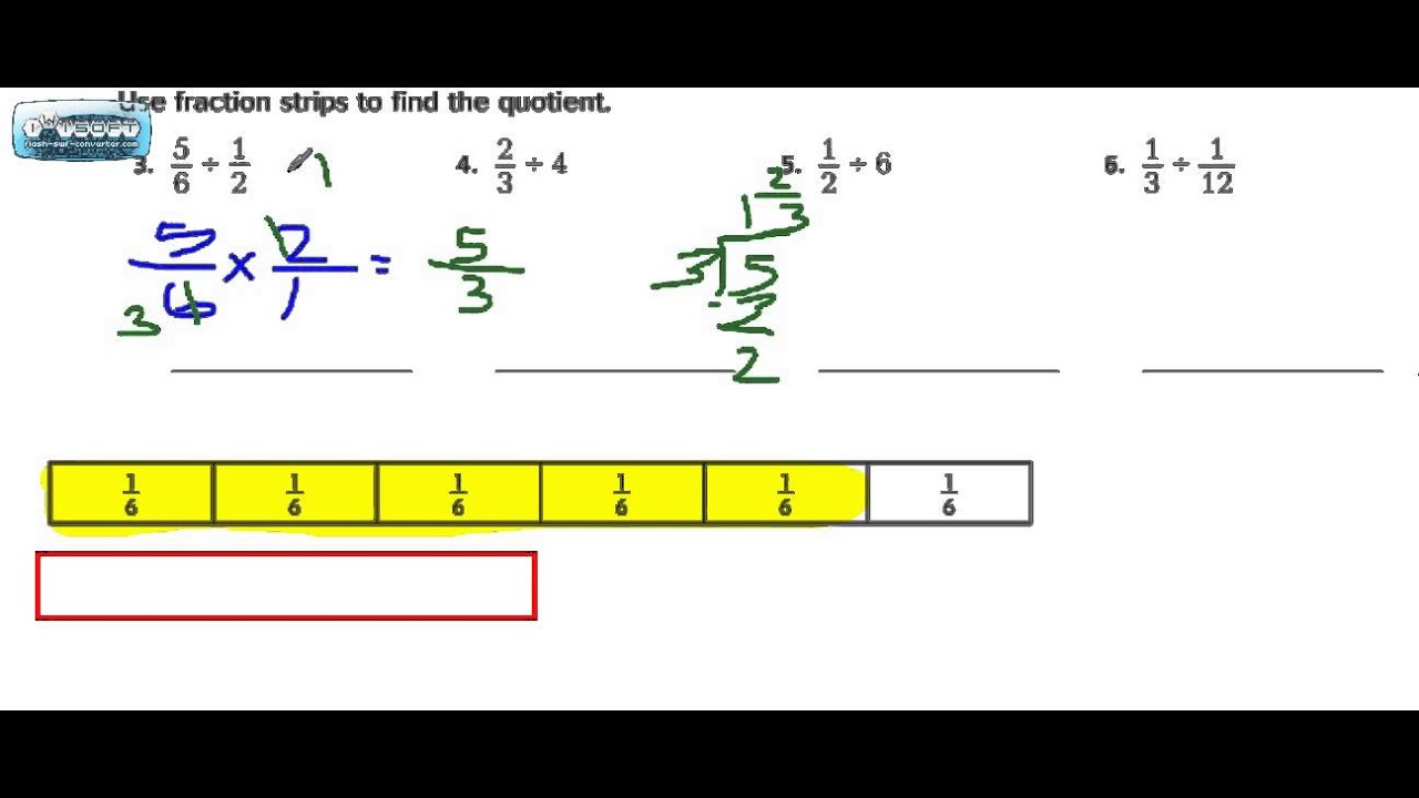 Model Fraction Division 2 5 Go Math Grade 6 YouTube