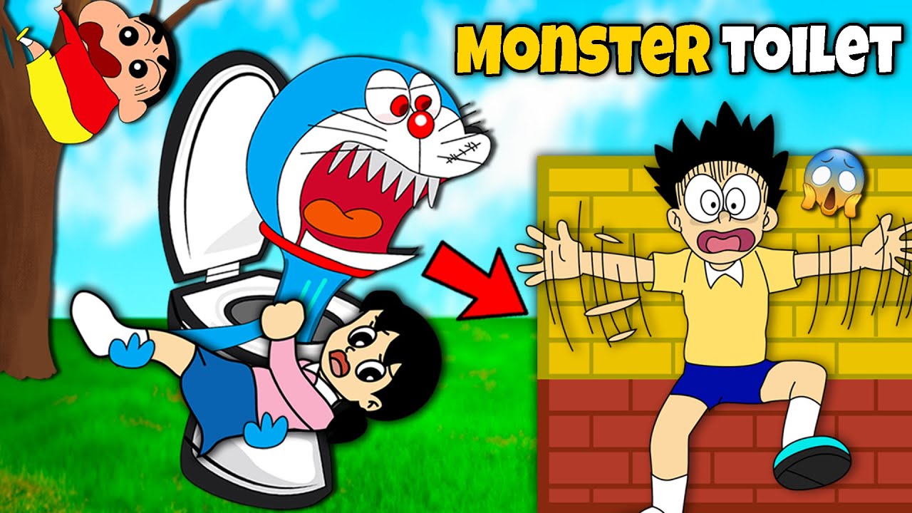Shinchan and Nobita Vs Toilet Monster 😱|| Funny Game || Shinchan and ...