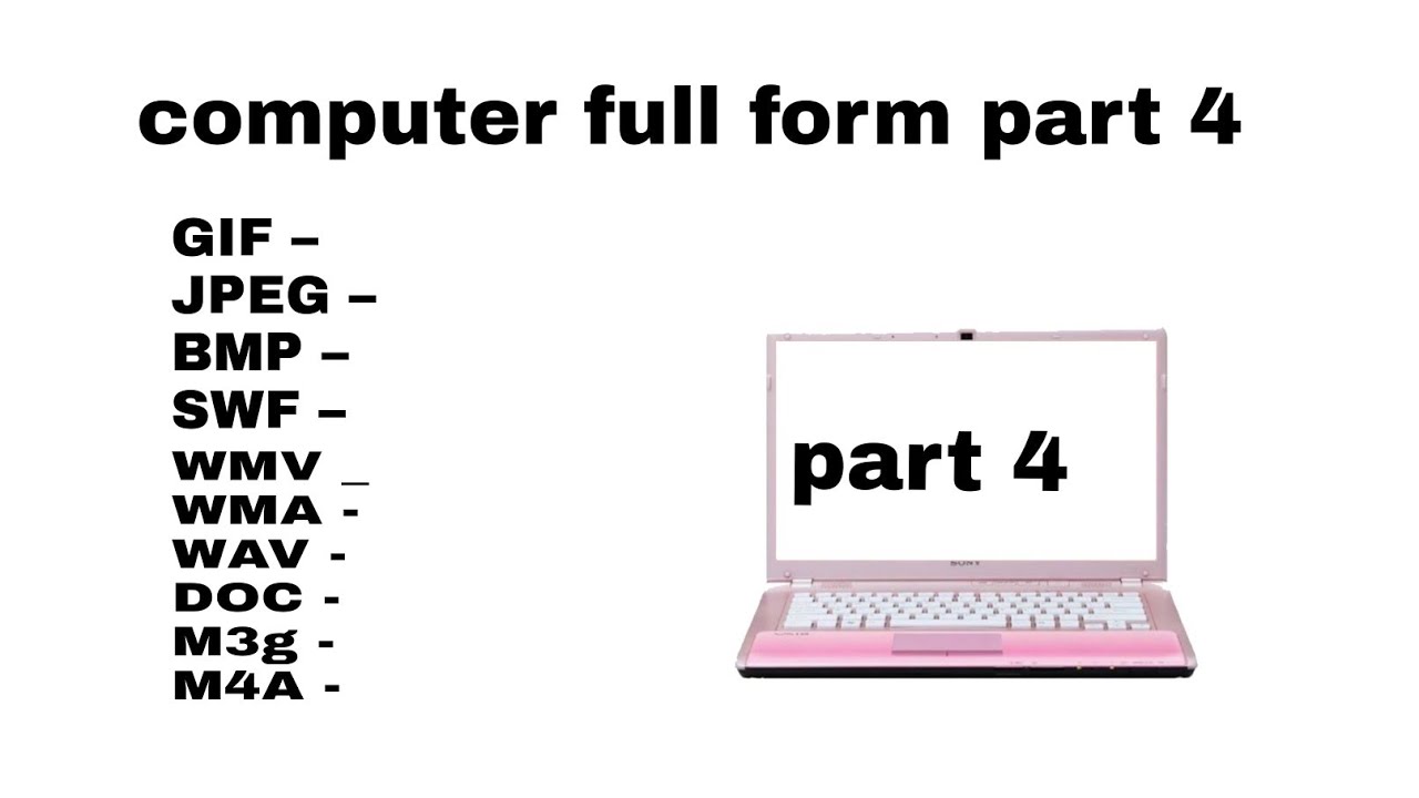 Full Form Of Computer Subject part 4 YouTube