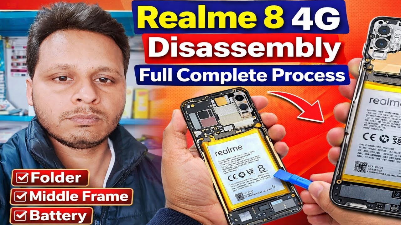 Realme 8 4G Open Kaise Kare | Folder, Middle Frame & Battery ...